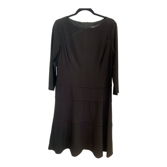 Black Label | Dresses | Black Label Evan Picone Long Sleeve Black Midi Dress With High Neck ...